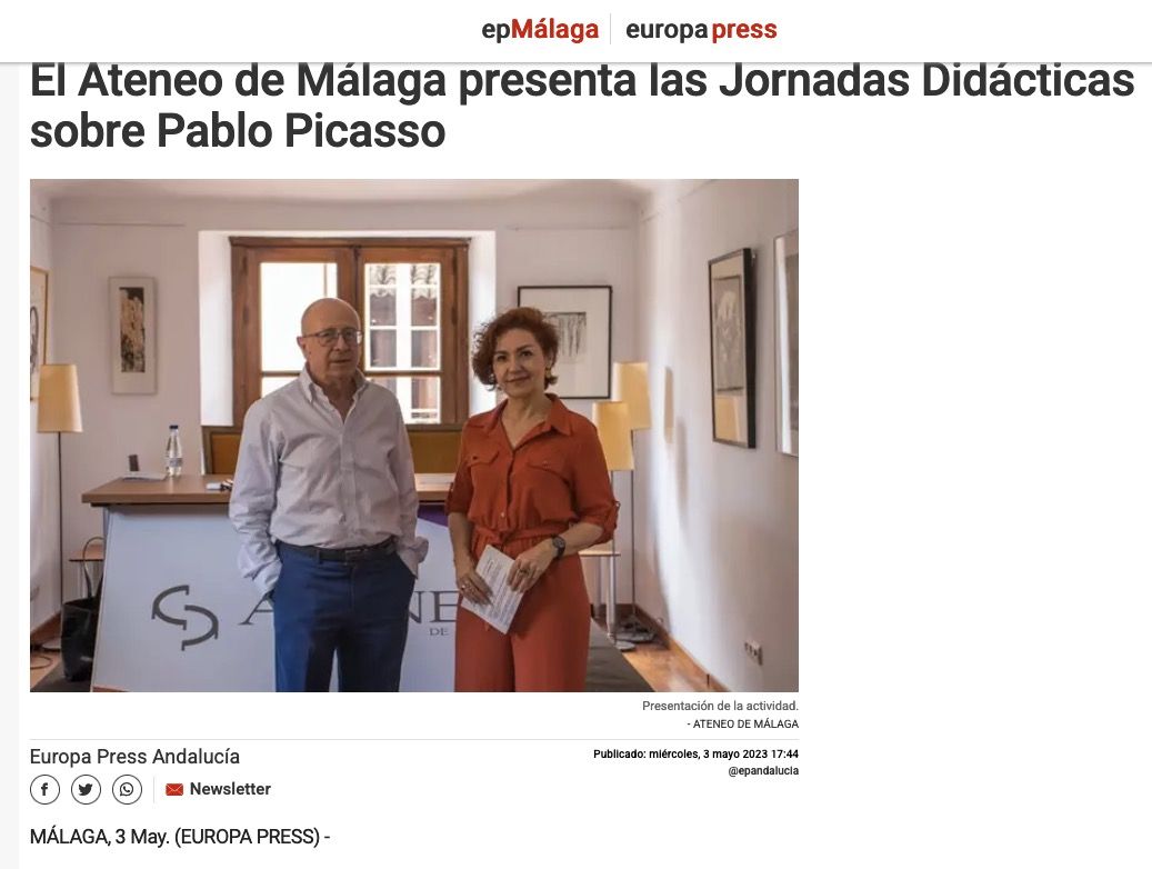 El Ateneo de Málaga presenta las Jornadas Didácticas sobre Pablo Picasso